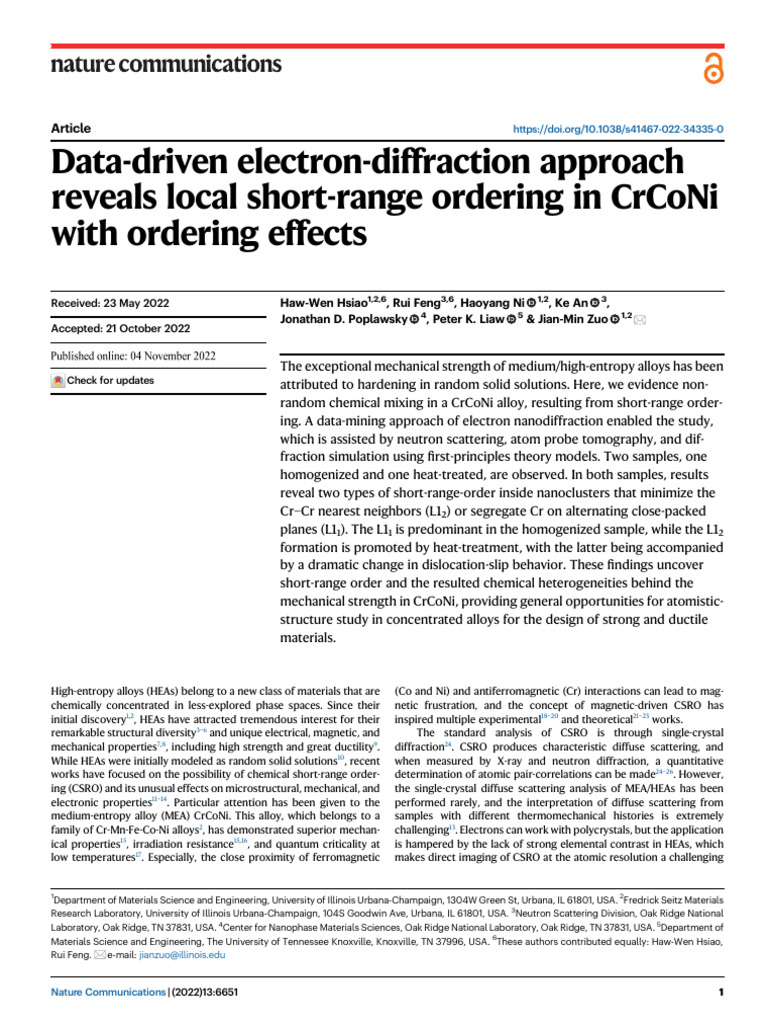 2022 Hsiao Data-Driven Electron-Diffraction Approach Reveals Local Short-Range Ordering in ...