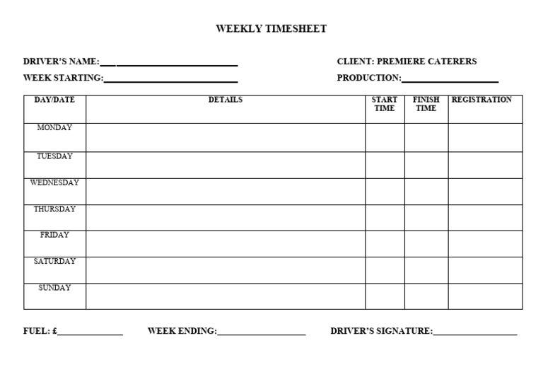 Weekly Timesheet | PDF | Technology & Engineering