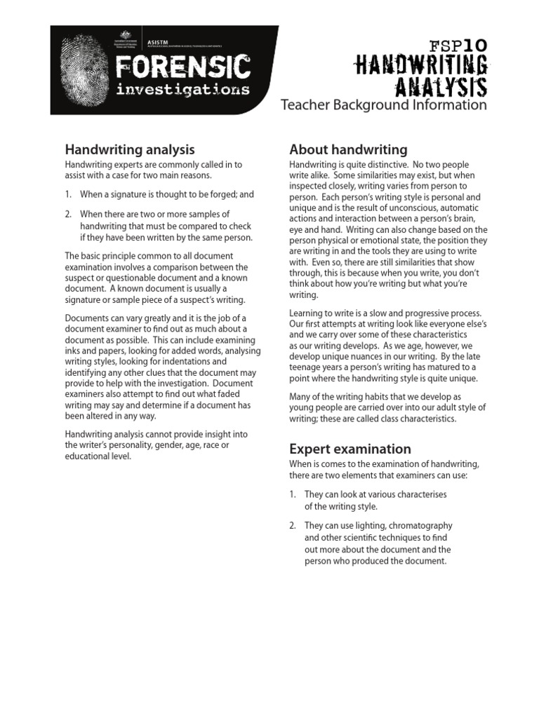 Fsp10 Handwriting | Download Free PDF | Writing | Crime Thriller