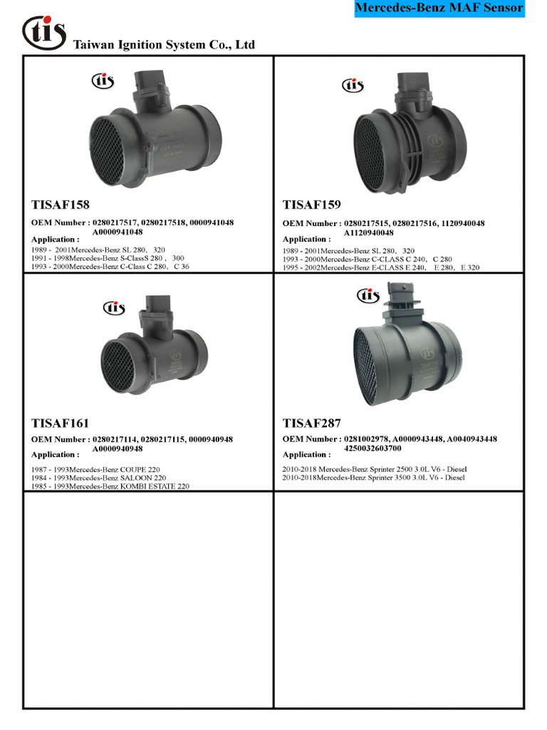 TIS-MAF-Sensor-Catalog | PDF
