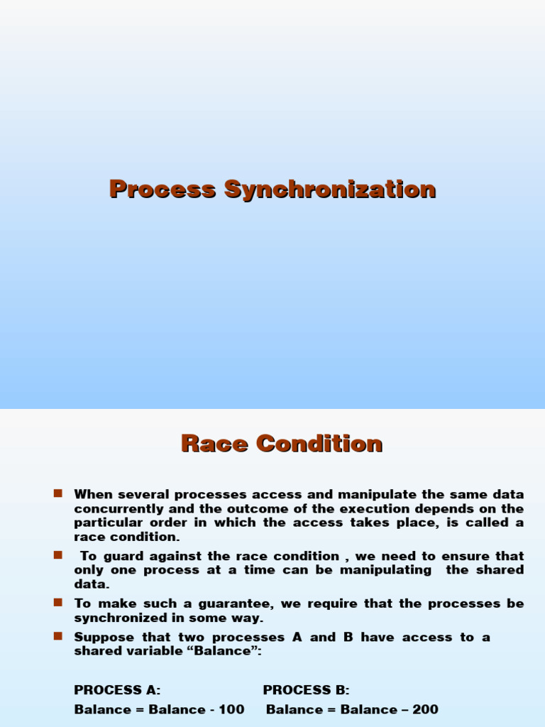 6 Process Synchronization | PDF | Computer Science | Computer Programming