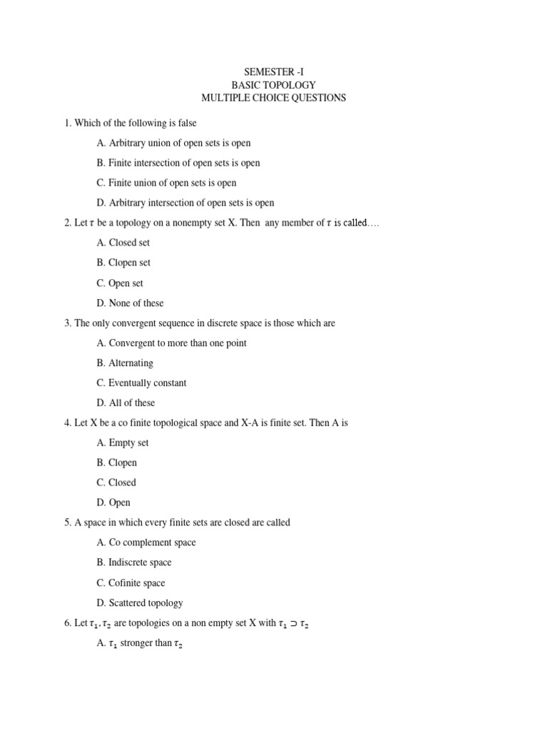 ME010103 Basic Topology 1 | PDF | Compact Space | Continuous Function