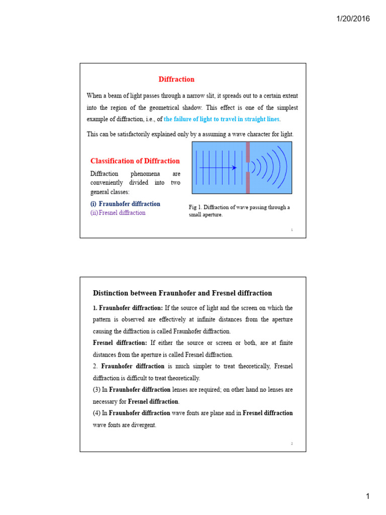 Diffraction Slides | PDF | Diffraction | Motion (Physics)