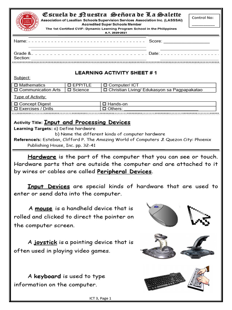 Las 1 | PDF | Computer Hardware | Input/Output