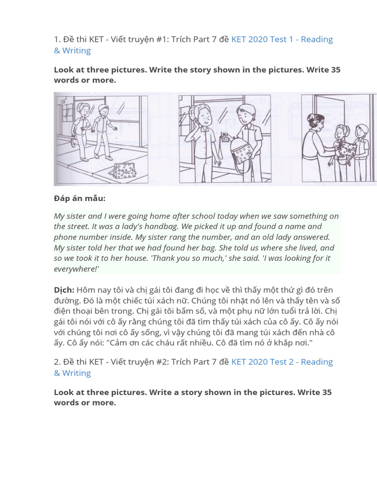 Writing Test (Ket, Part 6 7) | PDF
