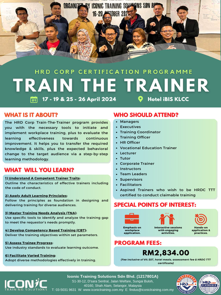 HRDC Certified Train-The-Trainer Program | PDF | Learning | Behavior Modification