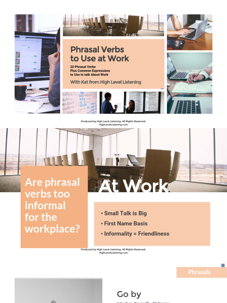 Phrasal Verbs at Work Slides | PDF