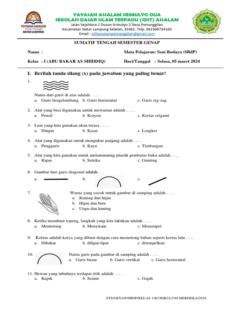 Sts SBDP - Kelas 1 | PDF