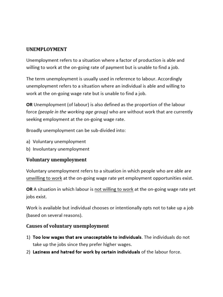 S6 Unemployment Economics Notes Jinja College | PDF | Unemployment ...