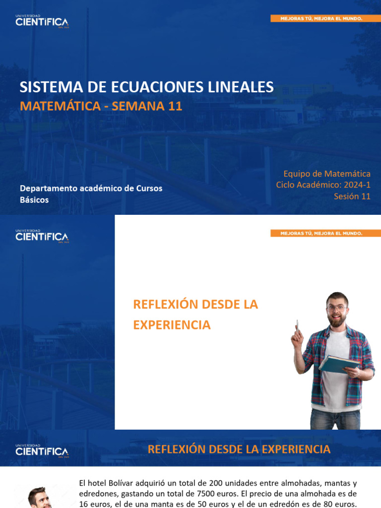 Matemática - Sen-11 - 2024-1 - Sistema de Ecuaciones Lineales | PDF ...