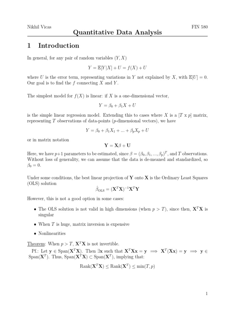 Statistical Ml Overview Download Free Pdf Ordinary Least Squares Bootstrapping Statistics