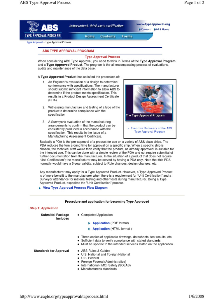 ABS Type Approval Process | PDF | Specification (Technical Standard)