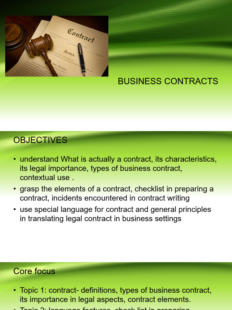 Business Contract-1 | PDF | Translations | Semantics