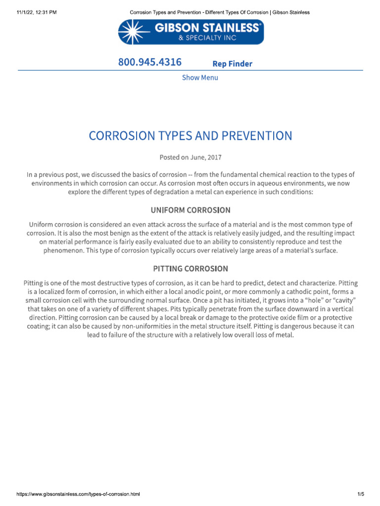 Types of Corrosion | PDF
