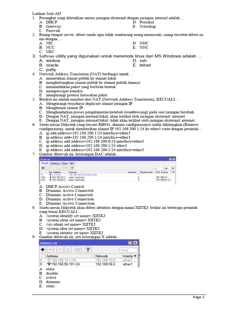 Latihan Soal Aij | PDF | Teknologi & Rekayasa