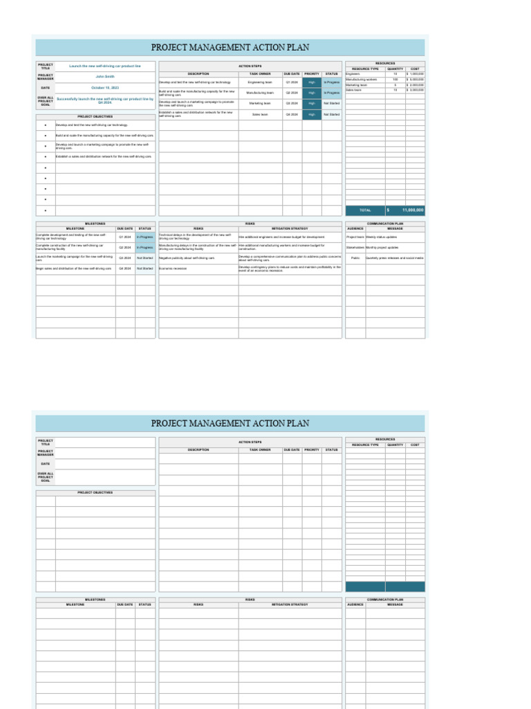 Project Management Action Plan Template | PDF | Project Management ...