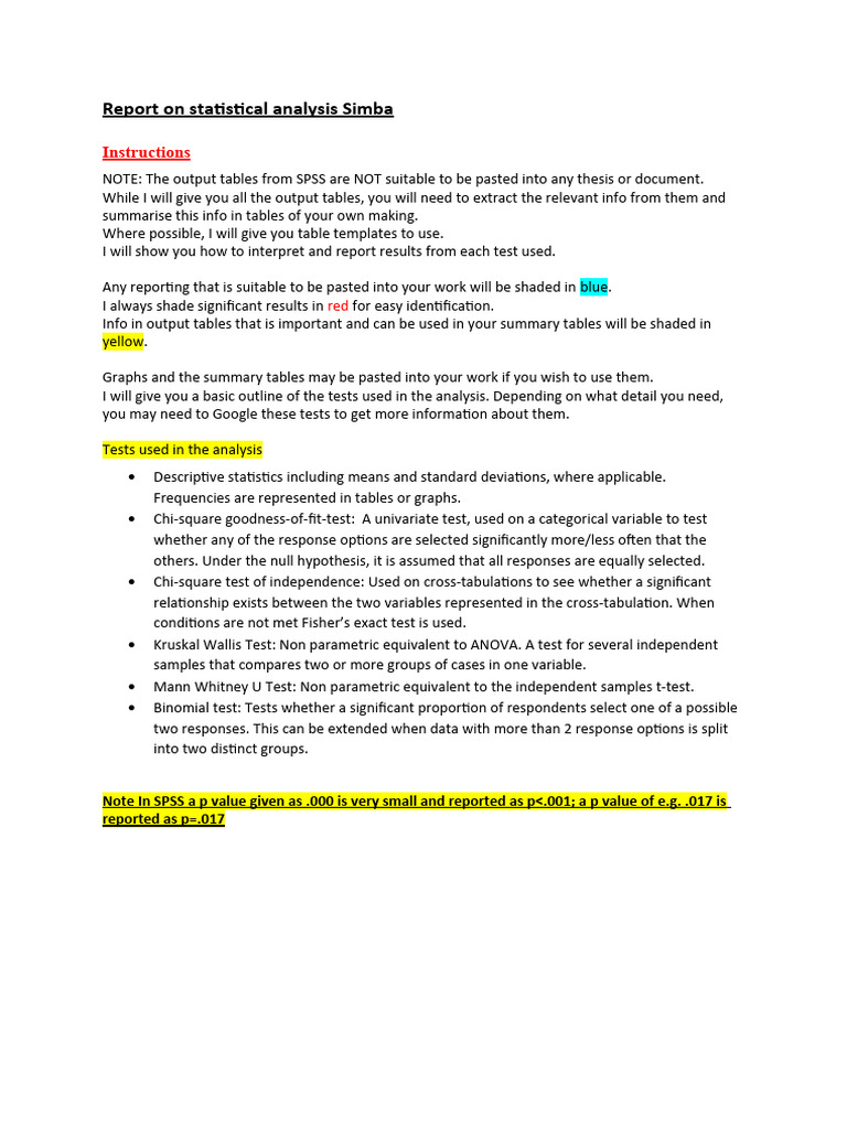 Report On Statistical Analysis | PDF | Statistics | Chi Squared Test