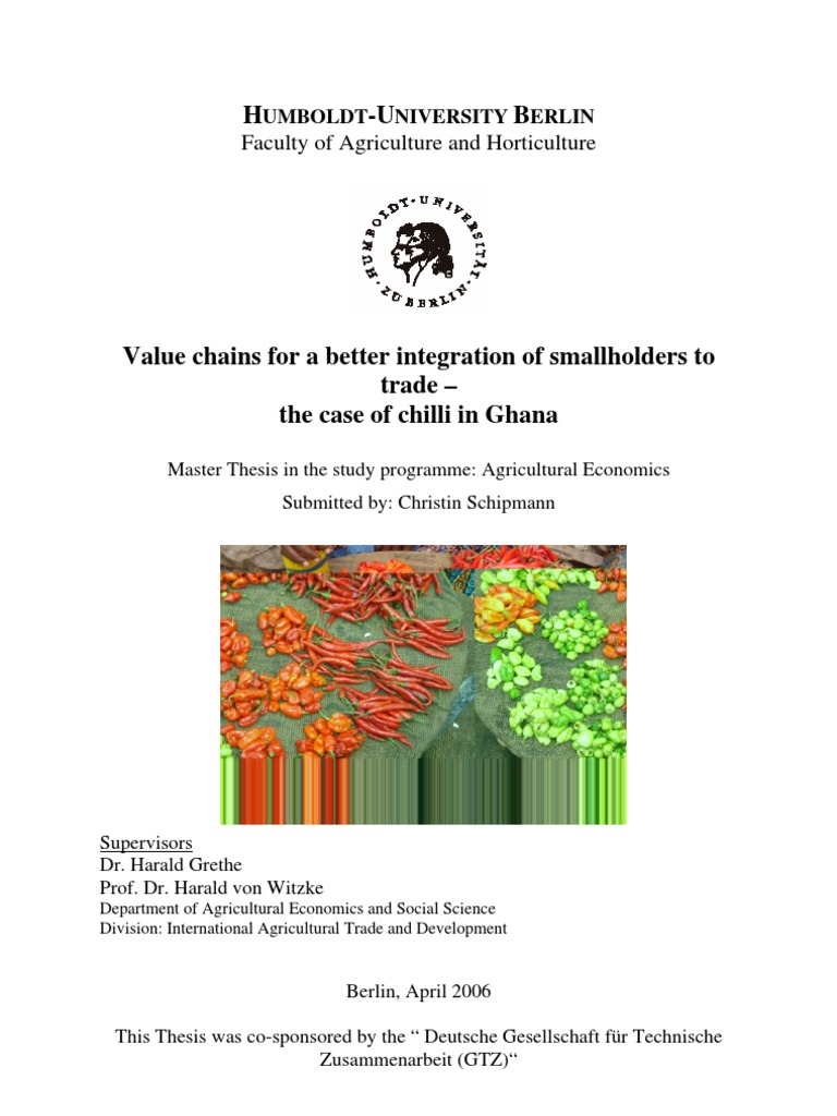 Schippmann 2006 Small Holders Chilli Ghana Chain | PDF | Value Chain ...