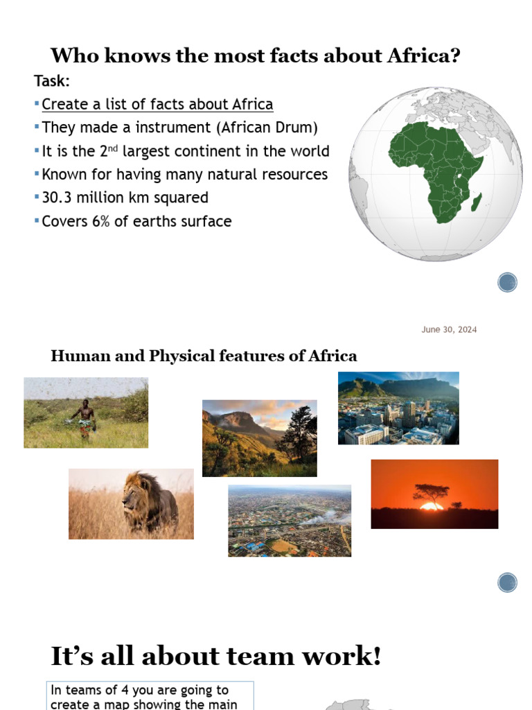 Africa Facts and Features Challenge | PDF | Map | North Africa