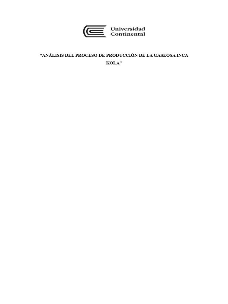 Proceso de Producción de Inca Kola | PDF | Refresco | Agua