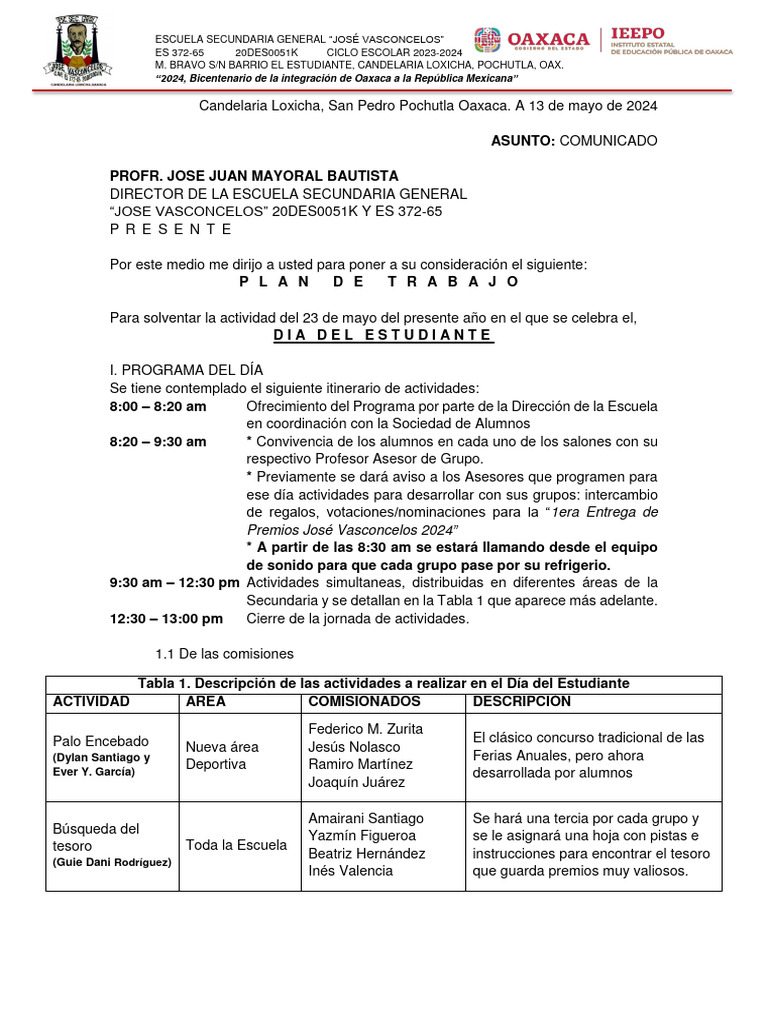 Programa Dia Del Estudiante | PDF