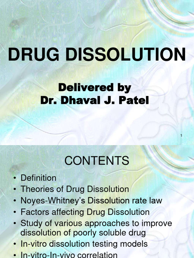 Drugdissolution Bp604tp Pdf Solubility Solvation