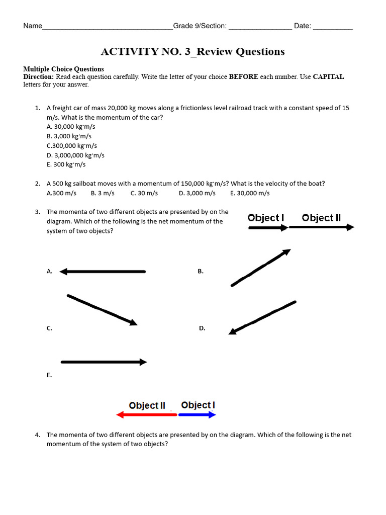 PART 2 - REMEDIAL ACTIVITY - 4th QTR | PDF | Momentum | Collision