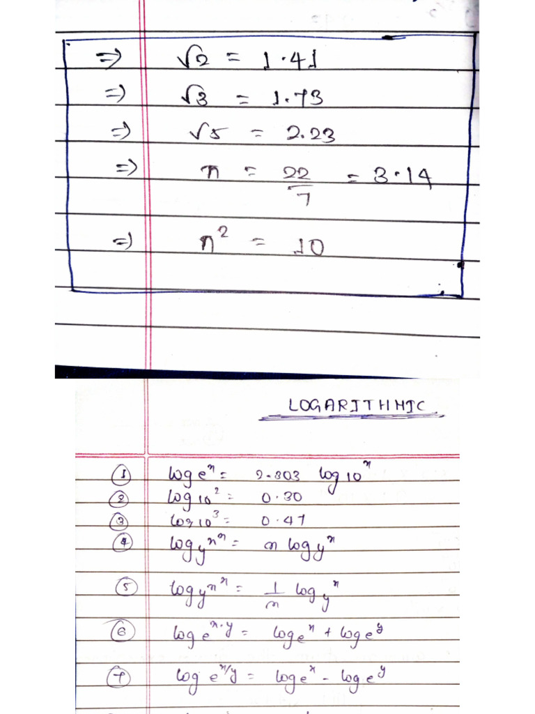 Basic Math Short Note | PDF