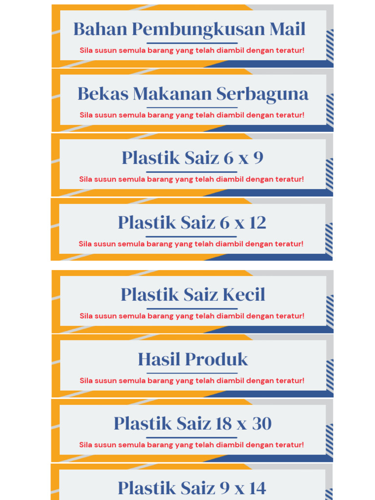 Label Bengkel Pembungkusan | PDF