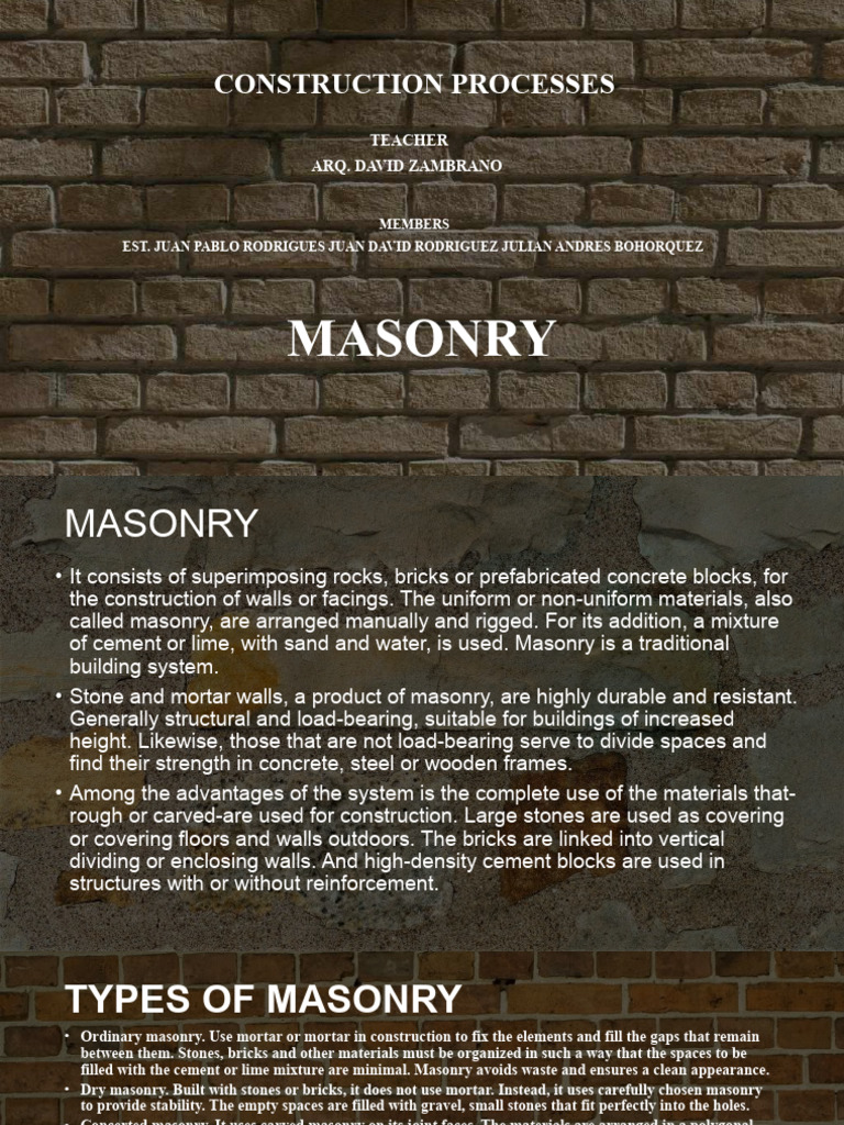 Types and Benefits of Masonry Construction | PDF | Masonry | Wall