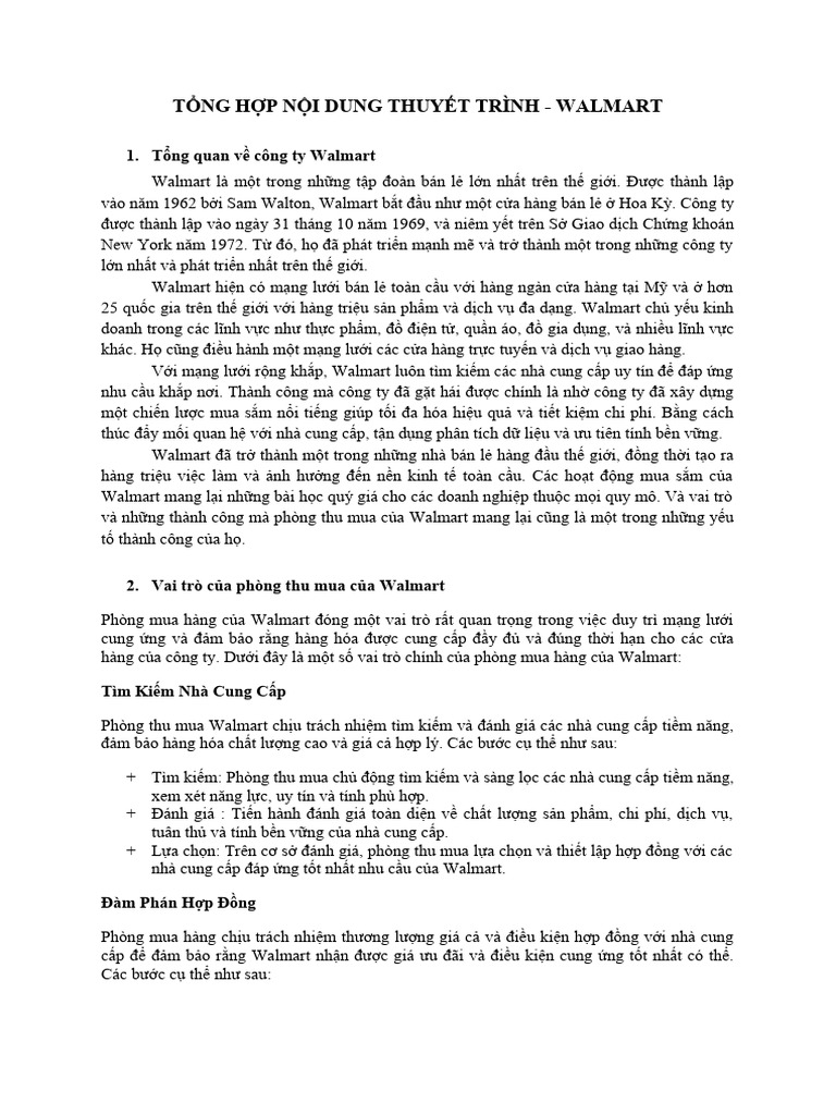 T NG H P N I Dung - Walmart | PDF