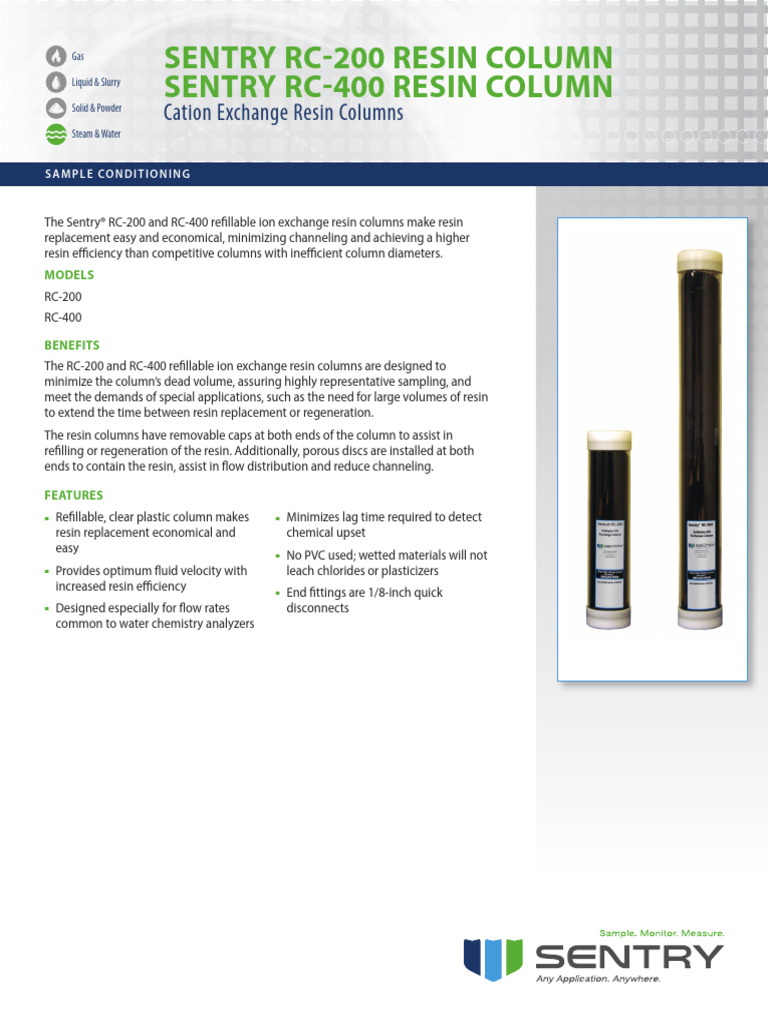 RC 200 RC 400 Resin Column Spec Sheet S SW SPS 00141 5 01 18 | PDF ...