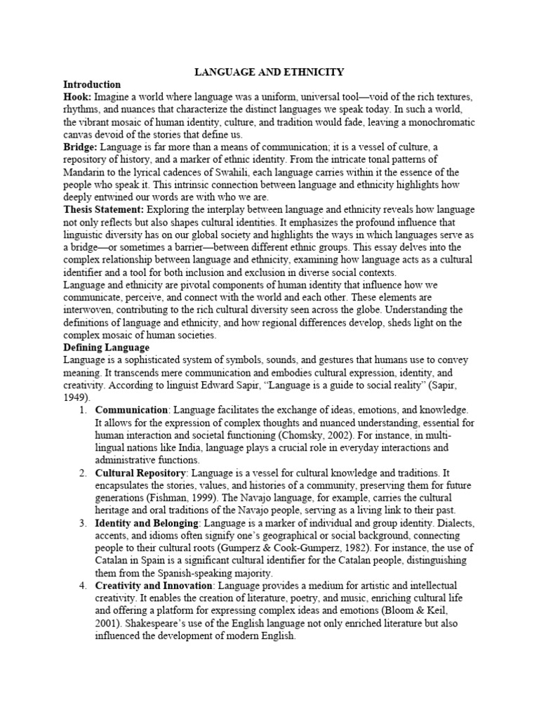 Language and Ethnicity | PDF | Dialect | Identity (Social Science)