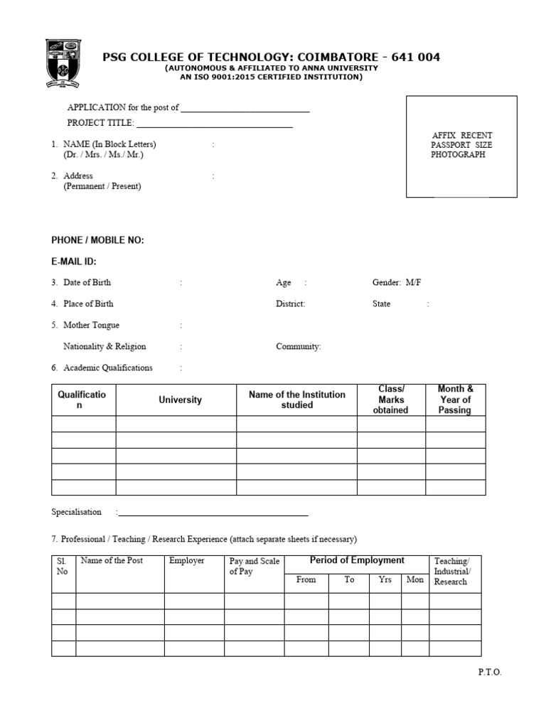 MHI - Application Form | PDF