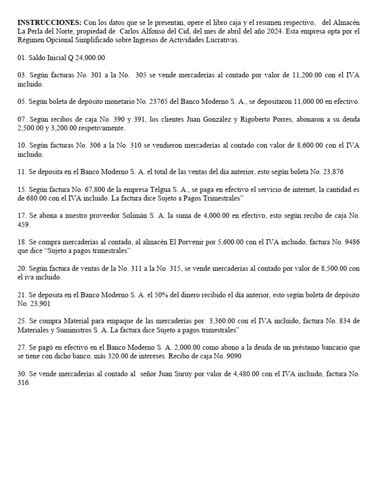 Tarea 4. Libro Caja Almacen Perla Del Norte | PDF | Finanzas y dinero