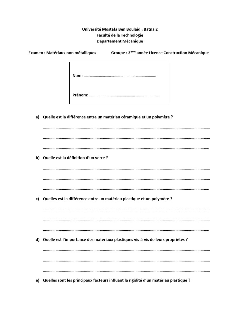 Examen 2022-BATNA | PDF