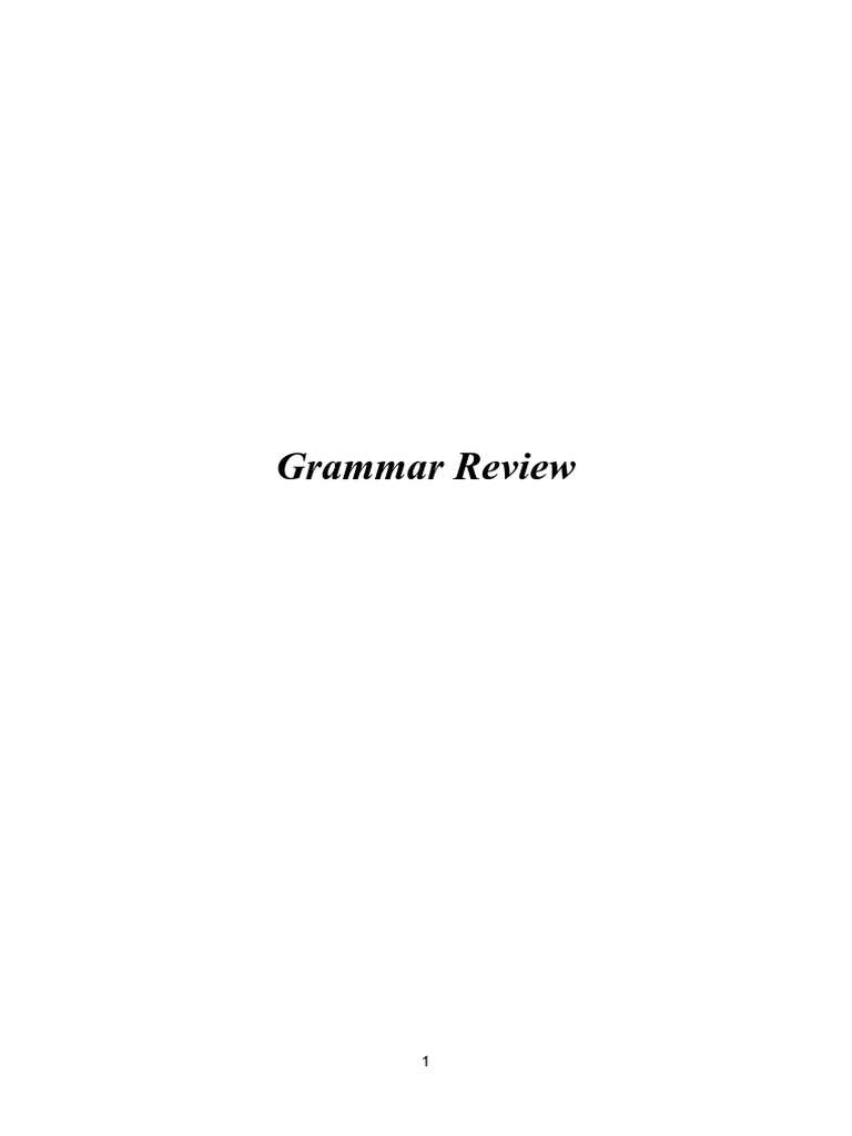 Grammar Review | PDF | Noun | Verb