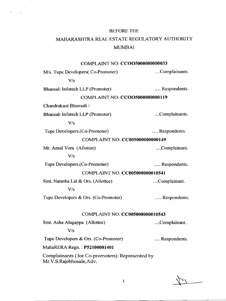 Maharastra RERA Orders | PDF | Justice | Crime & Violence