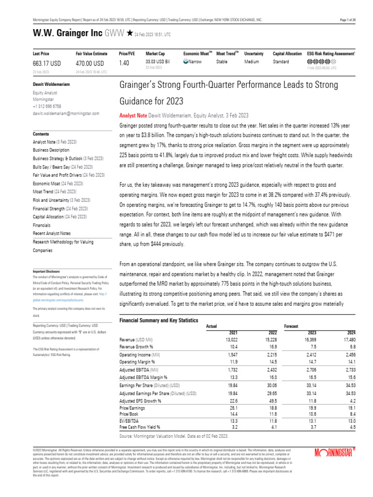 Grainger's Strong Fourth-Quarter Performance Leads To Strong | PDF ...