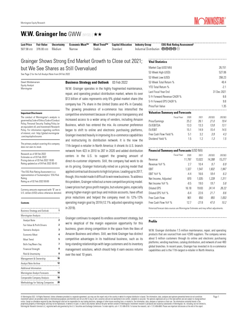Grainger Shows Strong End Market | PDF | Inventory | E Commerce