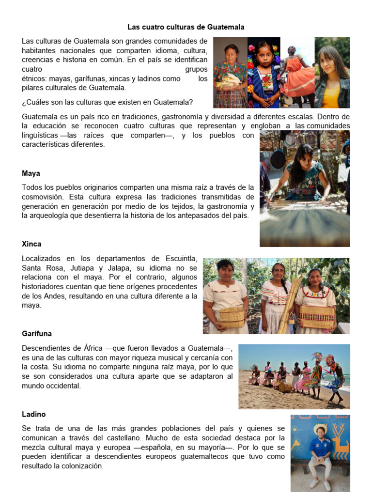 Cuatro Culturas de Guatemala | PDF | Continente | Américas