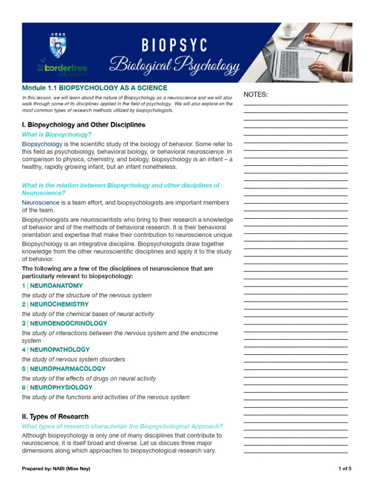 Understanding Biopsychology Basics | PDF | Behavioral Neuroscience ...