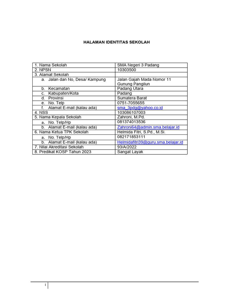 Identitas, Halaman Pengesahan, Daftar Oke | PDF | Seni