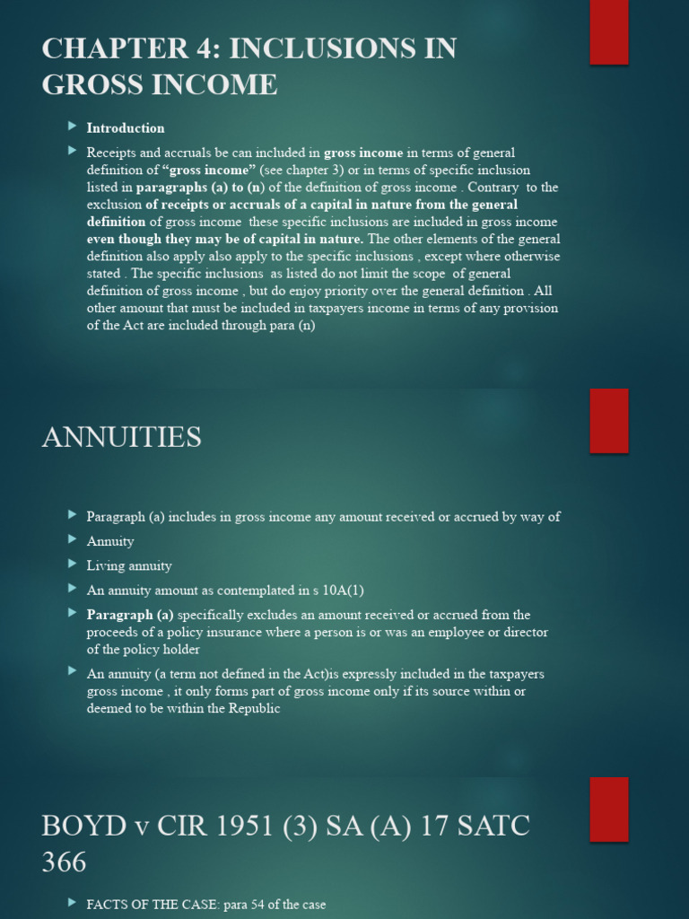 Learning Unit 4 - Specific Inclusions To Gross Income. | PDF | Gross ...