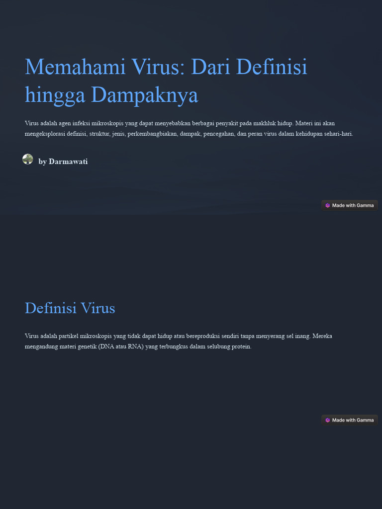 Memahami Virus Dari Definisi Hingga Dampaknya | PDF