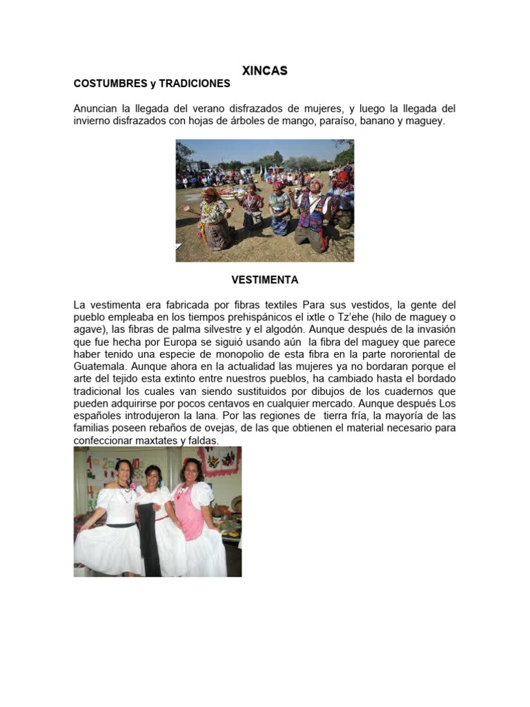 Xincas Mayas Ladino | PDF | Guatemala | Ropa