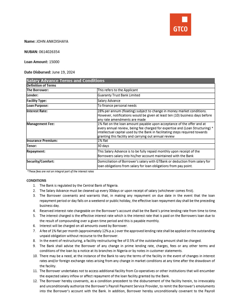 Loan Offer Letter | Download Free PDF | Loans | Banks