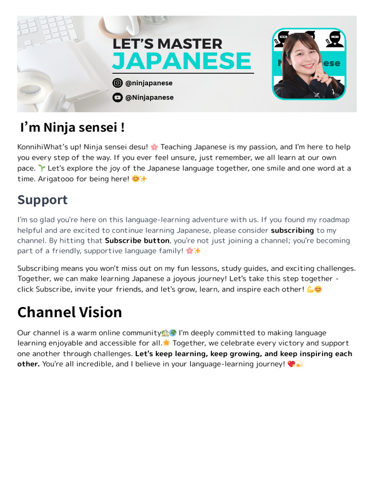 Ninjapanese ROADMAP | PDF | Japanese Language | Linguistics