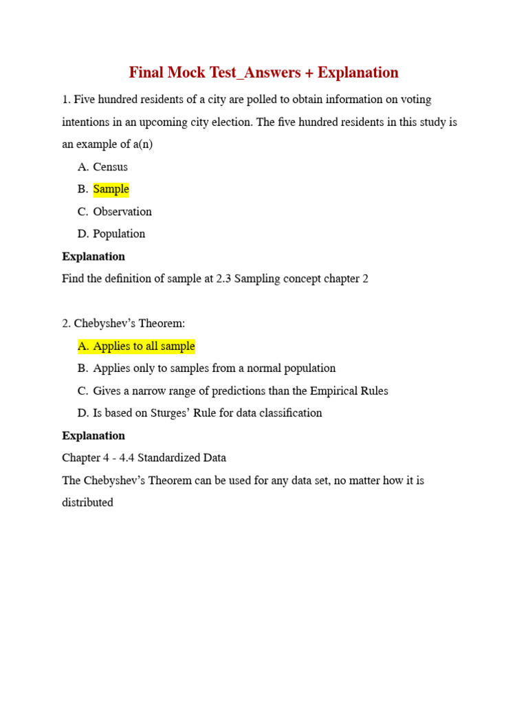 FOW9 - SB - Final Mock Test - Answers + Explanation. | PDF | Type I And ...