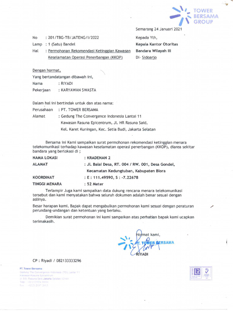 Surat Permohonan Kkop | PDF